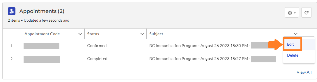 Cancel an Appointment – ImmsBC