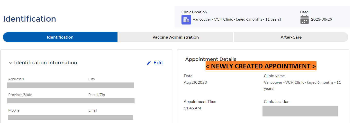 Check in a client who booked at a different Location or Date – ImmsBC