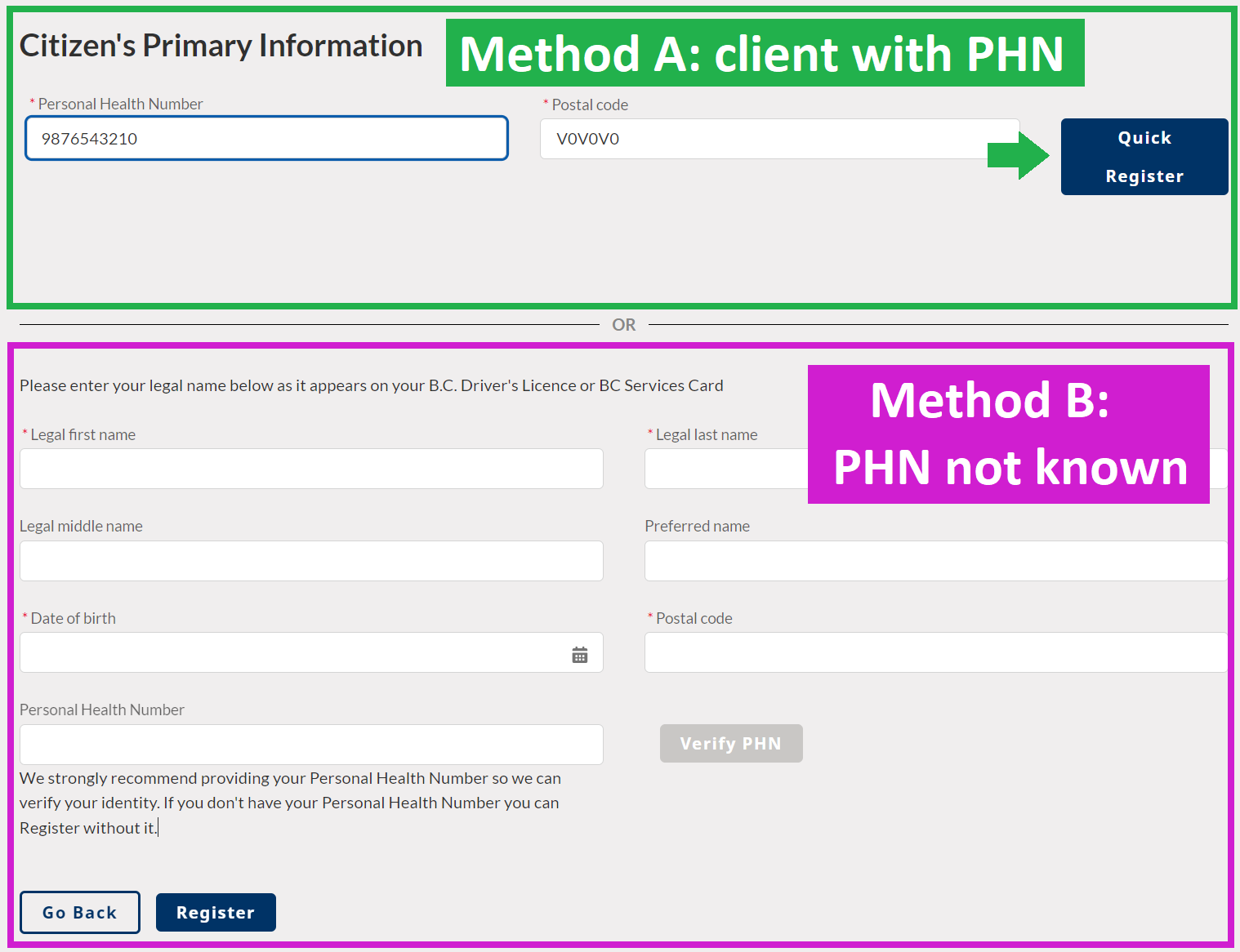 Register a New Citizen – ImmsBC